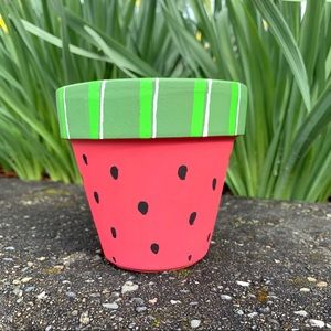 Hand Crafted | Accents | Hp New Watermelon Hand Painted Flower Pot ...